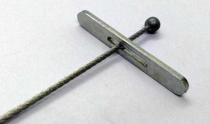 7x19 Aircraft Cable Steel Wire Rope Fittings With Ball Ends Paddles Captive