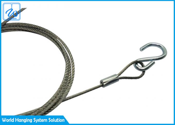 Diameter 1.5 mm Stainless Steel Wire Rope Safety Lanyards With S Hook