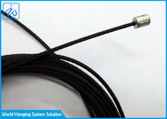 Custom Wire Rope Assembly Black Coating Aircraft Cable Assemblies With ...
