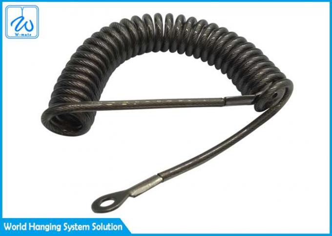 Retractable Coated PVC Extension Spring Safety Cable Tool Lanyard Belt