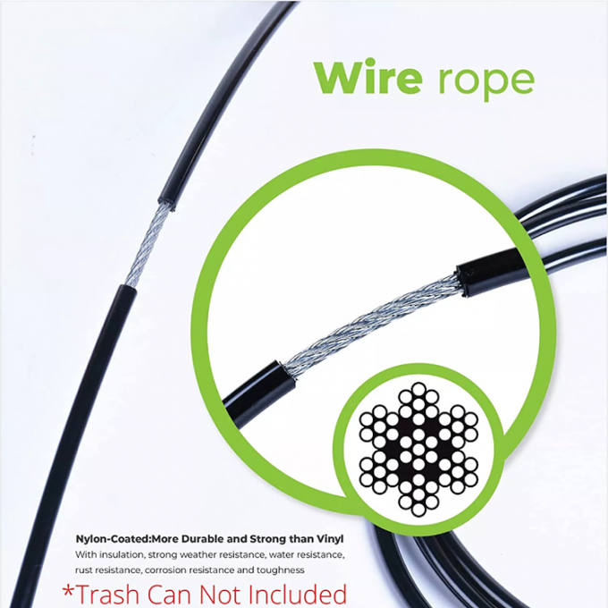 Stainless Steel Wire Rope Trash Can Lid Lock Metal Universal Lid Lock ...