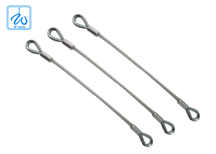 Double End Extension Spring Safety Cable , Plastic Coated Stainless ...