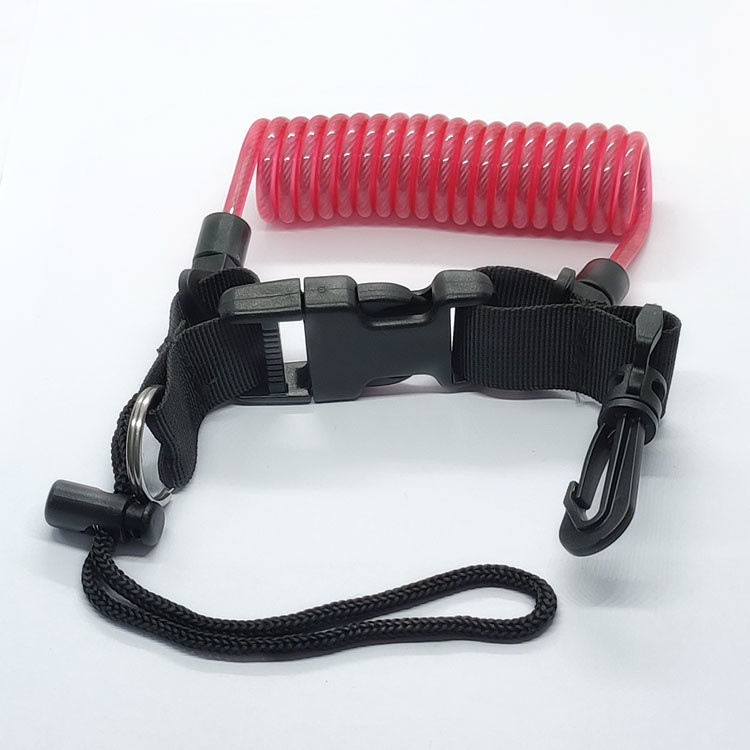 Red Coiled Cable Tool Lanyard Spring Tool Swivel Lanyard Tether Fall ...