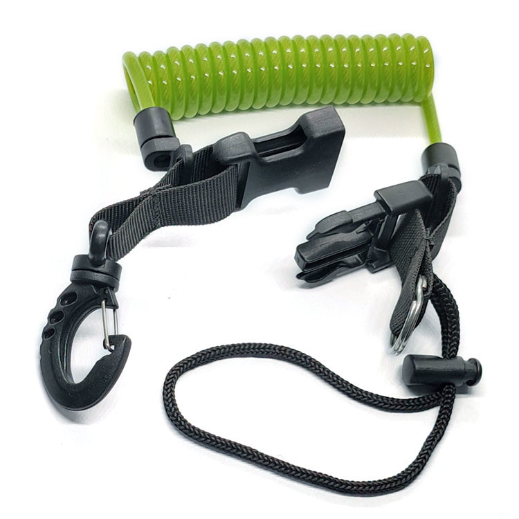 Diving Spiral Spring Coil Lanyard key ring bungee cord wrist tool ...