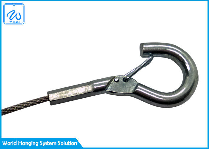 Stainless Steel Wire Rope Assembly Adjustable Safety Cable With Hook ...